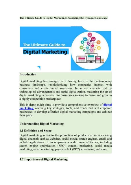 Digital Marketing Introduction and conclusion | PDF | Marketing and Advertising | Business