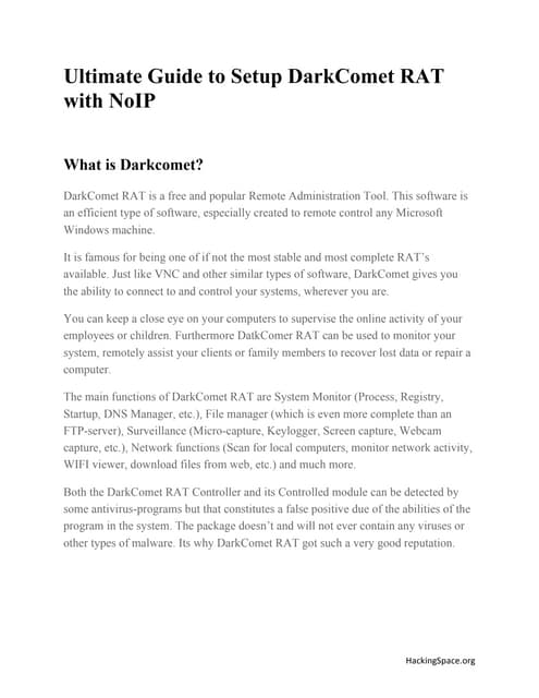 Ultimate Guide to Setup DarkComet with NoIP | PDF Ultimate Guide to Setup DarkComet with NoIP | PDF