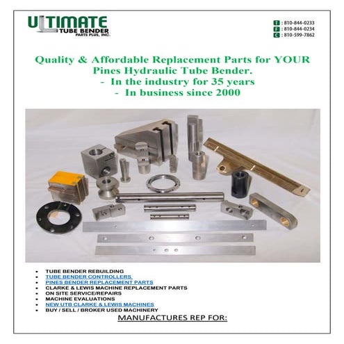 A Step-by-Step Guide for Tube bender Replacement Parts | PDF