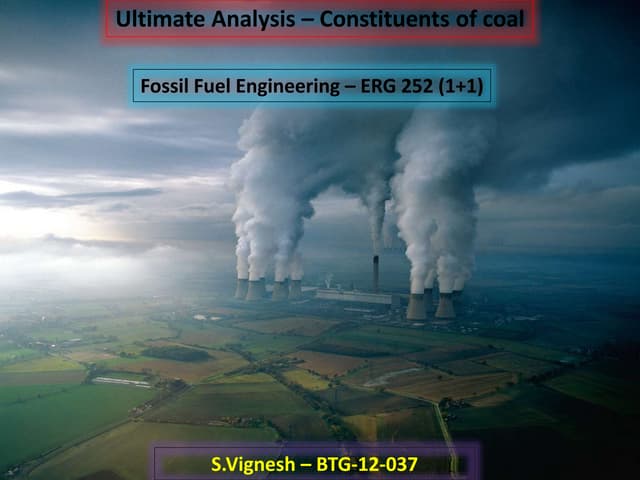Analysis Of Coal Proximate Analysis Of Coal Pptx