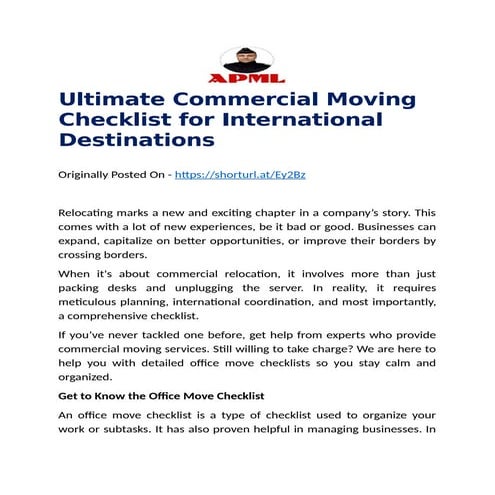 Moving checklist | PDF