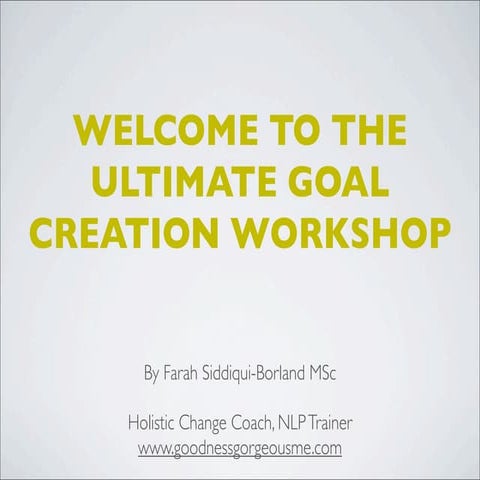 Ultimate goal creation workshop | PPT