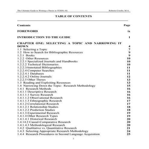 The Ultimate Guide to Writing a Thesis in TESOL/AL | PDF