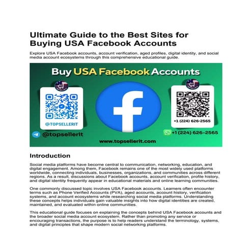 Scale Your Campaigns: Buy USA Facebook Ads Accounts Today! | DOCX