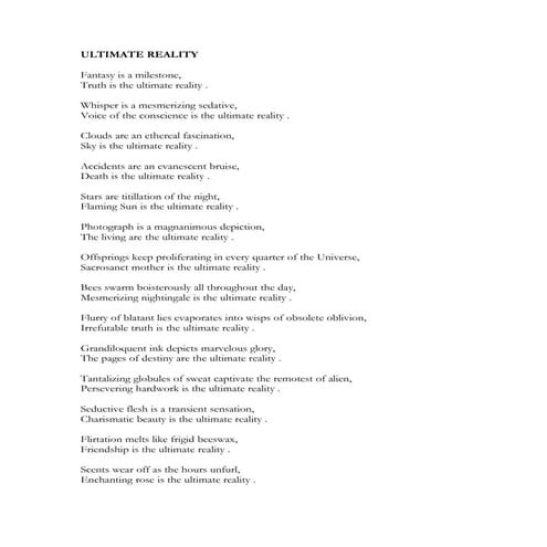 Ultimate Reality | PDF