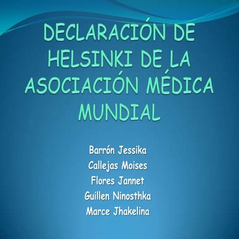 Declaracion-de-Helsinki-principios basicos | PDF