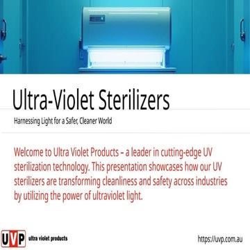 Ultra-Violet Sterilizer|Ultra Violet Products .pptx