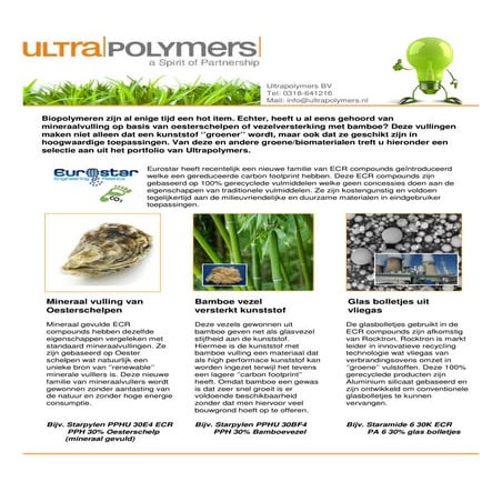 Ultrapolymers Groene Kunststoffen 2012 | PDF