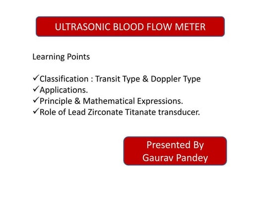 blood flow measurement | PPTX