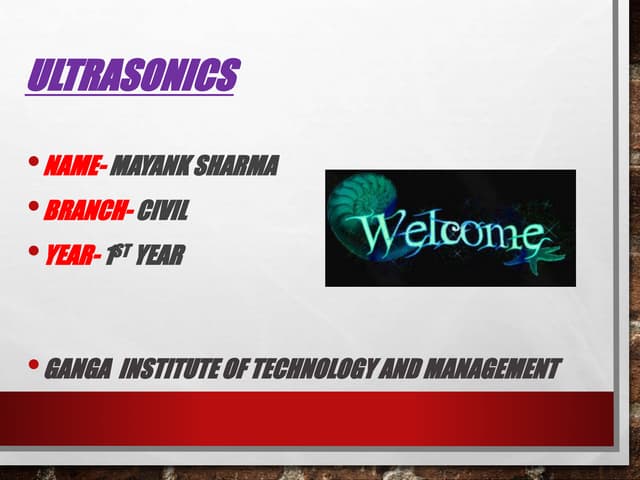 Ultrasonics | PPTX