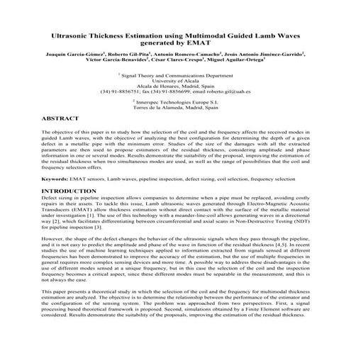 Ultrasonic thickness estimation using multimodal guided lamb waves ...