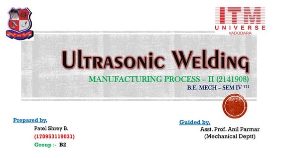 Ultrasonic welding | PPT