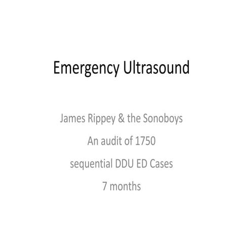 SCGH ED Ultrasound Service audit results | PPTX | Heart and ...