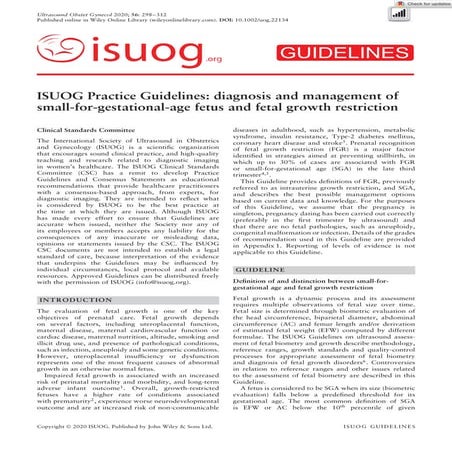 Ultrasound in Obstet Gyne - 2020 - Lees - ISUOG Practice Guidelines ...