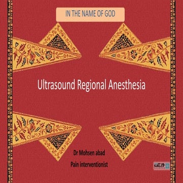Ultrasound regional anesthesia | PPTX
