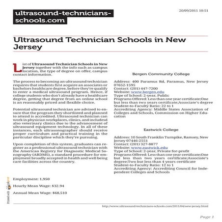 Ultrasound technician schools in new jersey | PDF