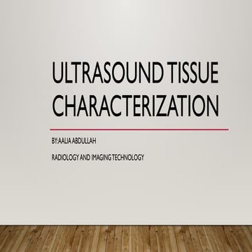 Ultrasound Tissue Characterization Doppler Ppt