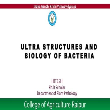 Ultra structure of bacteria Hitesh IGKV RAIPUR.pptx