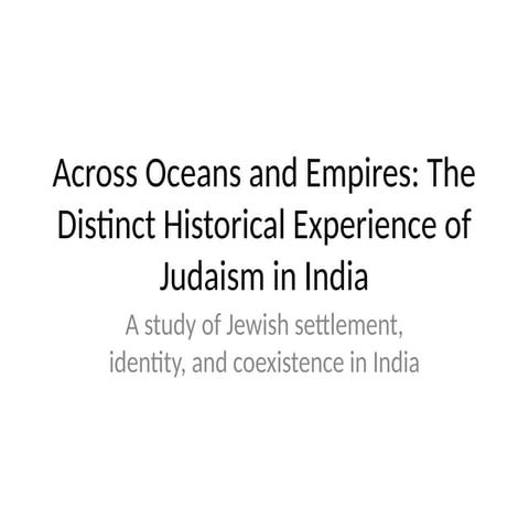 Jewish Communities in India: History, Identity, and Cultural ...