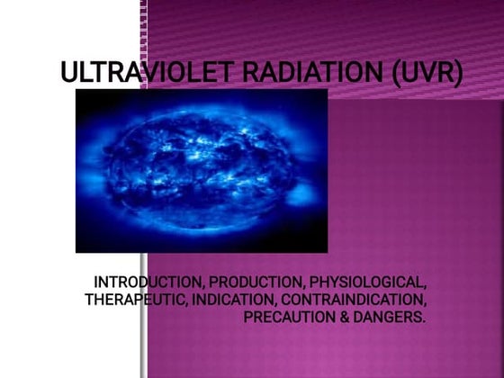 ULTRAVIOLET RADIATION THERAPY (UVR) | PDF