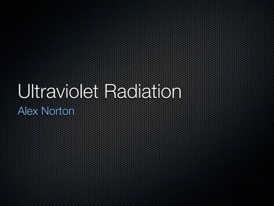 ULTRAVIOLET RADIATION THERAPY (UVR) | PDF