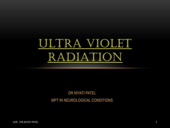 ULTRAVIOLET RADIATION THERAPY (UVR) | PDF