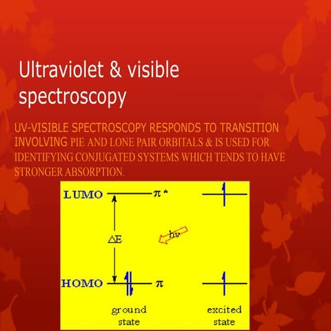 Ultraviolet & visible spectroscopy | PPT