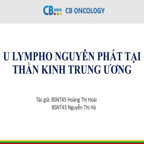 U lympho nguyên phát tại hệ TKTW.ppt
