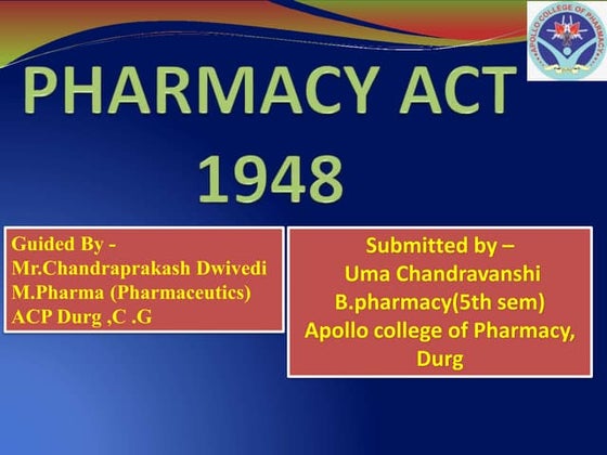 Pharmacy act 1948 | PPT