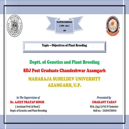 PLANT BREEDING THEIR OBJECTIVE AND THEIR ACHIEVEMENTS | PDF