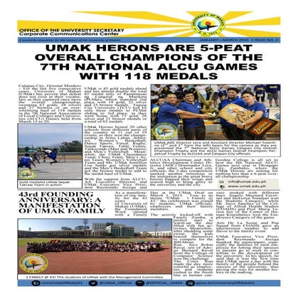 University of Makati Newsletter (Issue No. 2) | PDF
