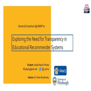Doctoral Consortium UMAP 2020 Jordan Barria-Pineda | PPT