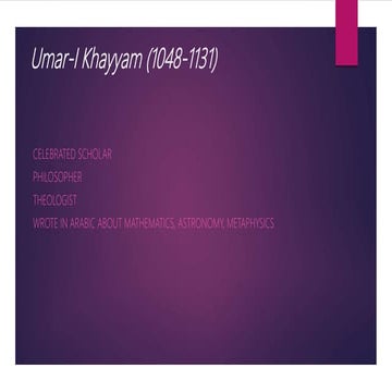Umar i khayyam (1048-1131) | PPT