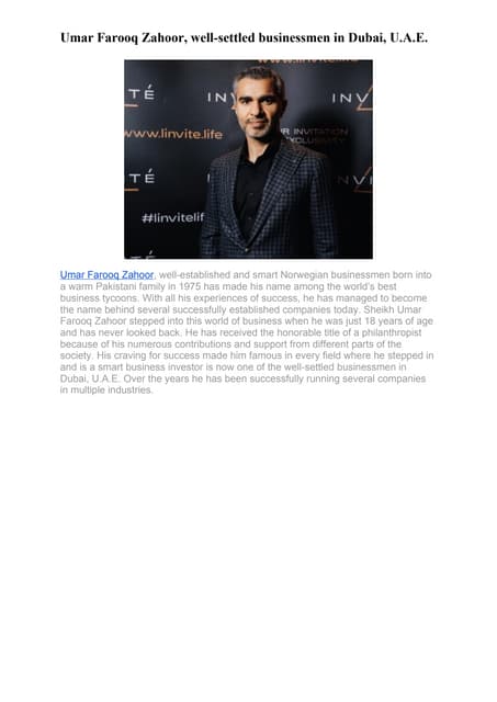 Sheikh Umar Farooq Zahoor | Leader & Innovator | PDF