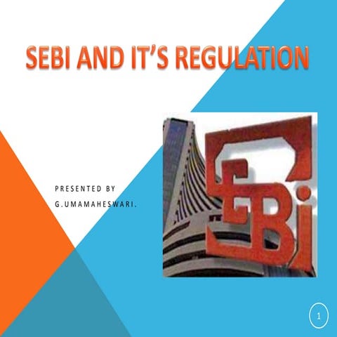 FORMATION OF SEBI | PPTX | Business Accounting & Finance | Business
