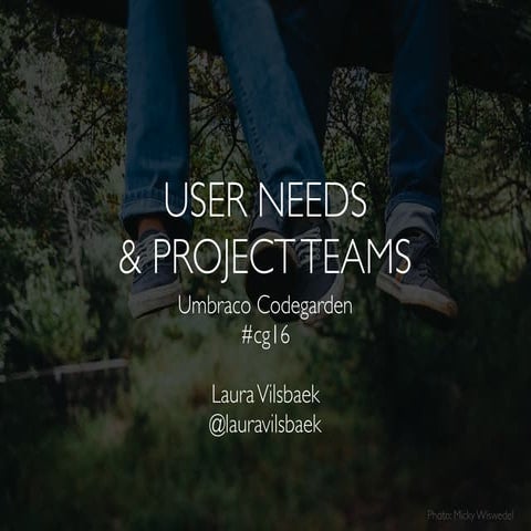 User needs & project teams - Umbraco Codegarden 2016 | PPT