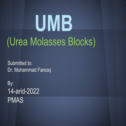 Umb urea molasses block | PPTX