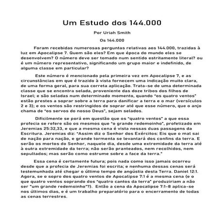 UM ESTUDO DOS 144.000