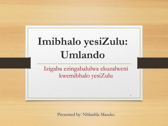 Izinhlobo Zamabizo (Types of Nouns) IsiZulu Ibanga 8 | PPT