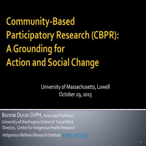 Indigenous Community Based Participator Research.pptx | Science