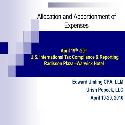 Umling Expense Apportioning | PPTX