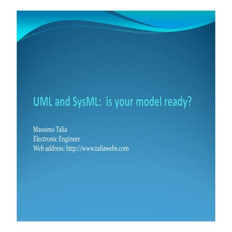 Uml and SysML: is your model ready? | PDF