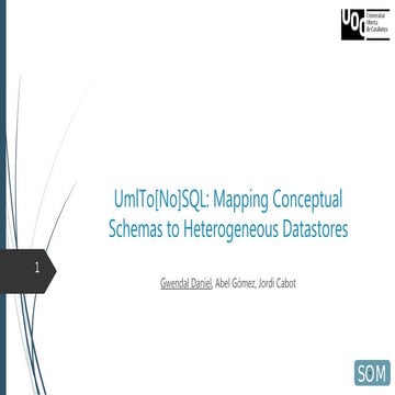 Umltonosql From Uml Domain Models To Nosql Databases Ppt