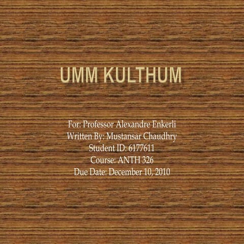 Umm kulthum | PPTX