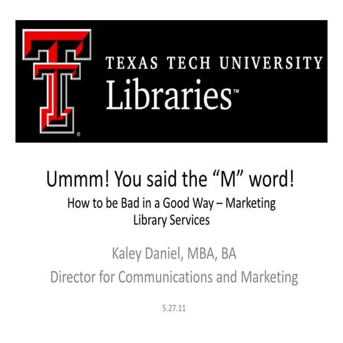 Ummm! You said the "M" Word! | PPT