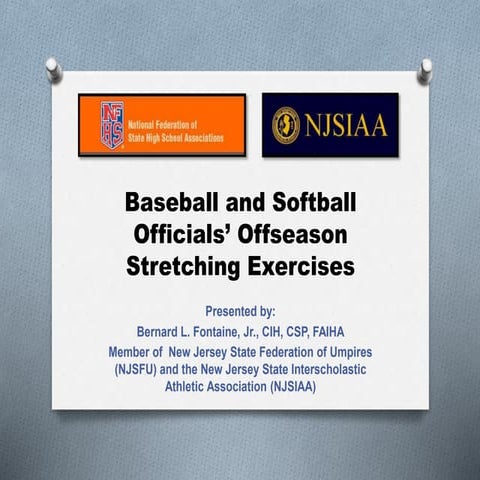 Baseball and Softball Official's Offseason Stretching Exercises | PPTX