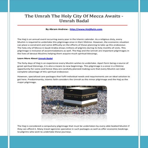 Umrah badal | PDF