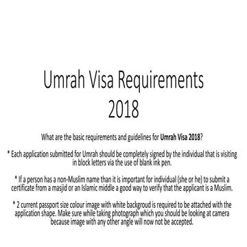 Umrah visa requirements 2018 | PPT