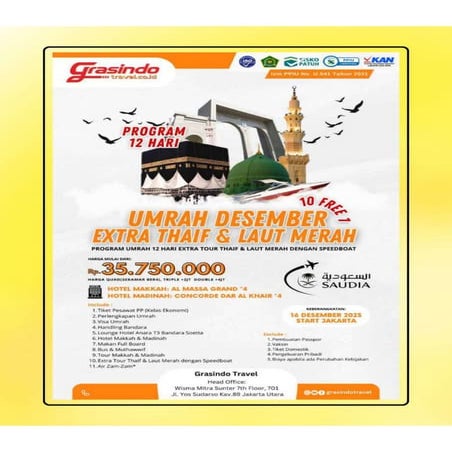 umroh desember extra Thaif dan laut merah | PDF