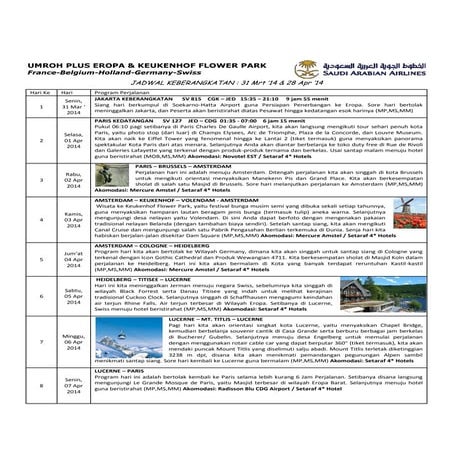 Paket Umroh Plus Eropa & Keukenhof 31 Mart dan 28 April 2014 | PDF